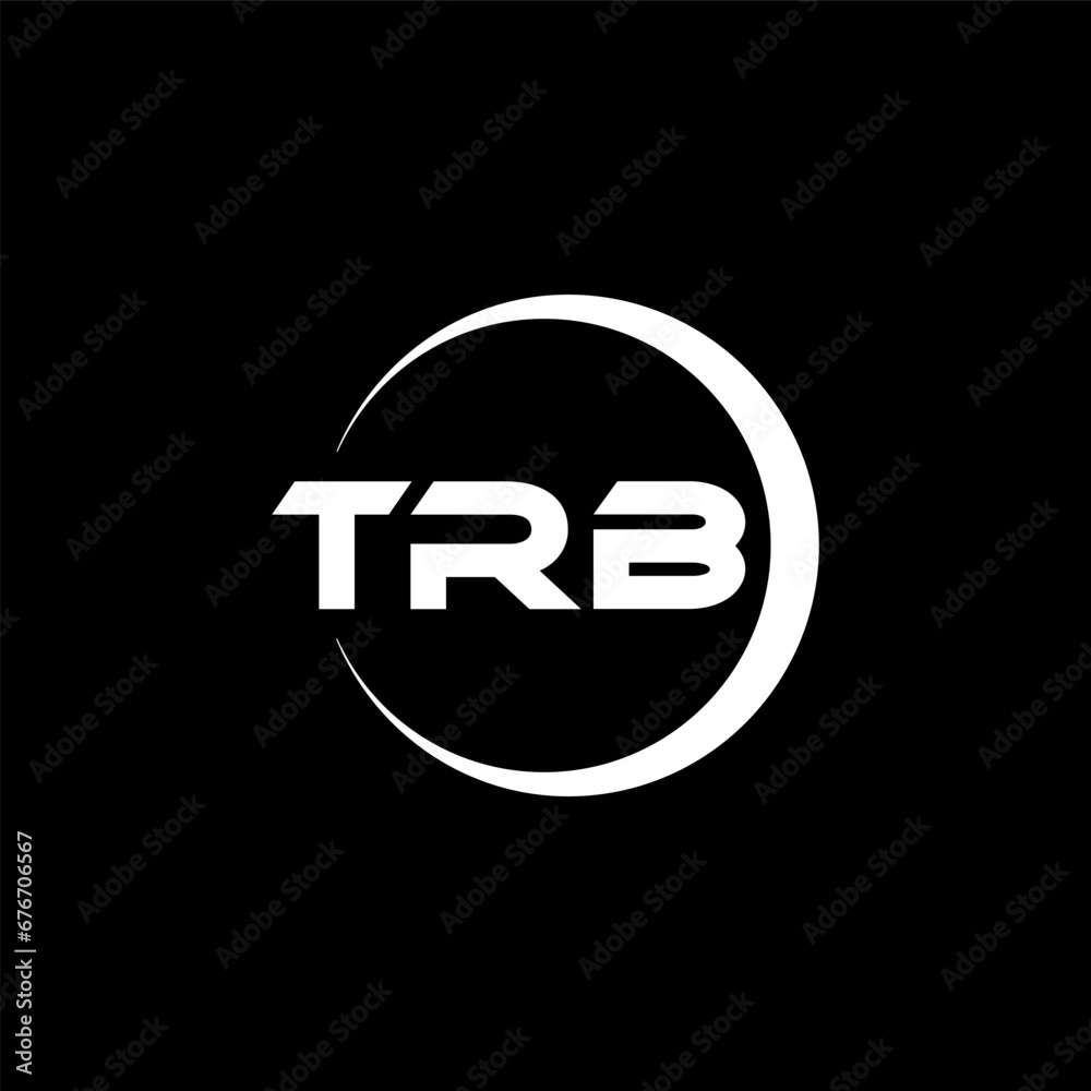 TRB letter logo design with black background in illustrator, cube logo ...