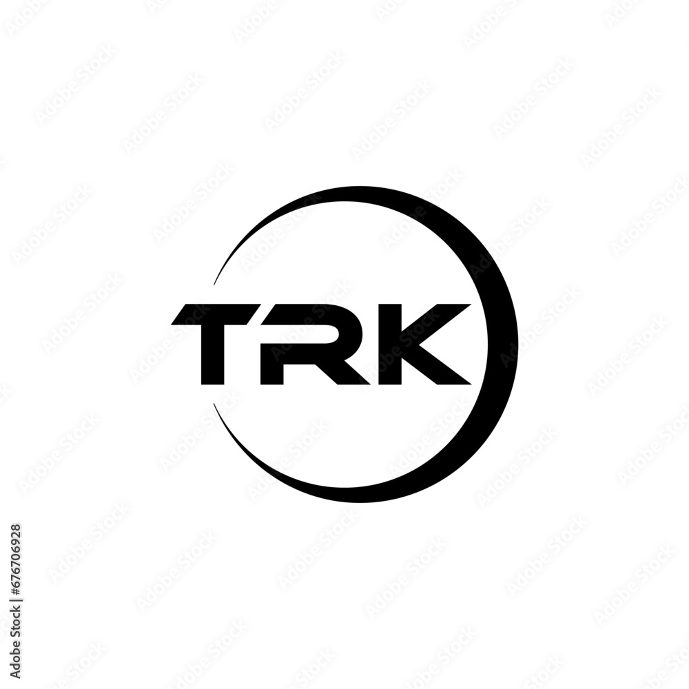 TRK letter logo design with white background in illustrator, cube logo ...