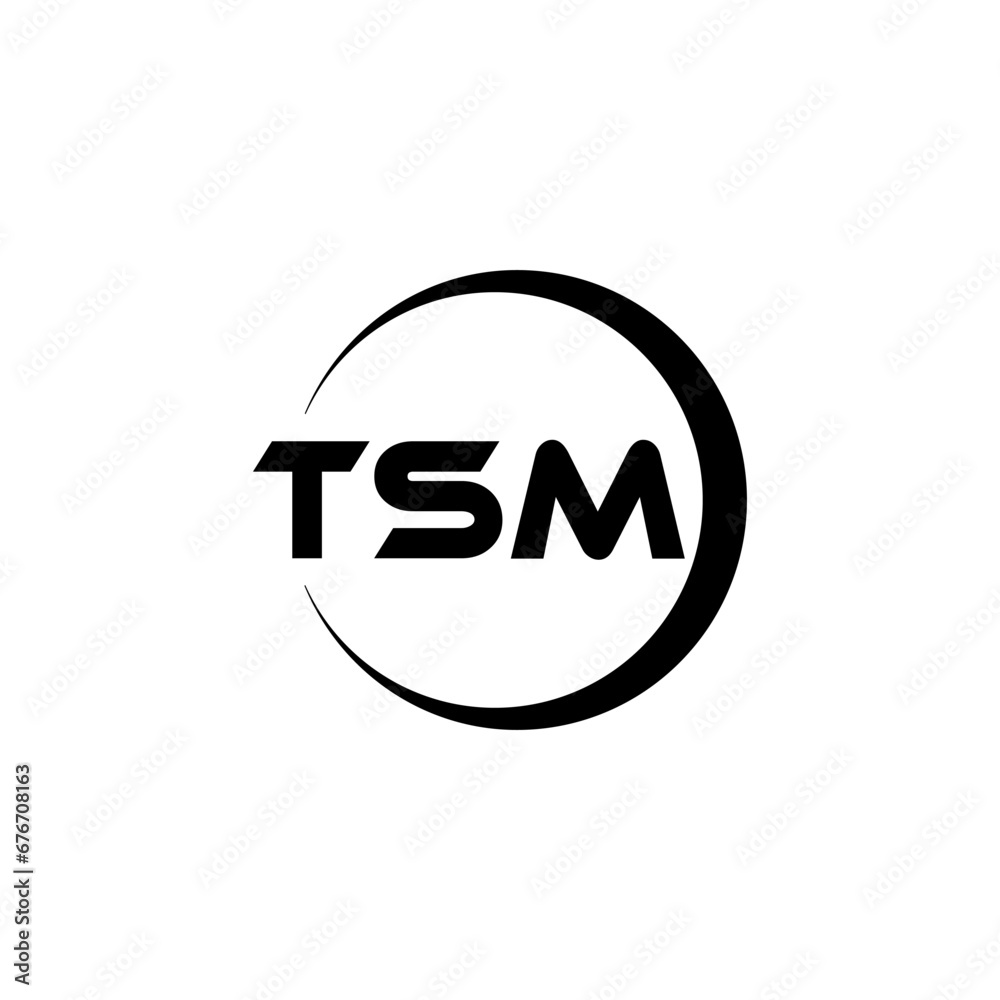 Vecteur Stock TSM letter logo design with white background in ...