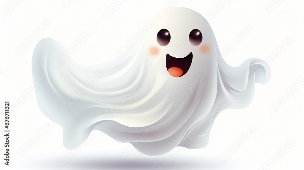 Cute Ghost Clipart isolated on white background Stock Illustration ...