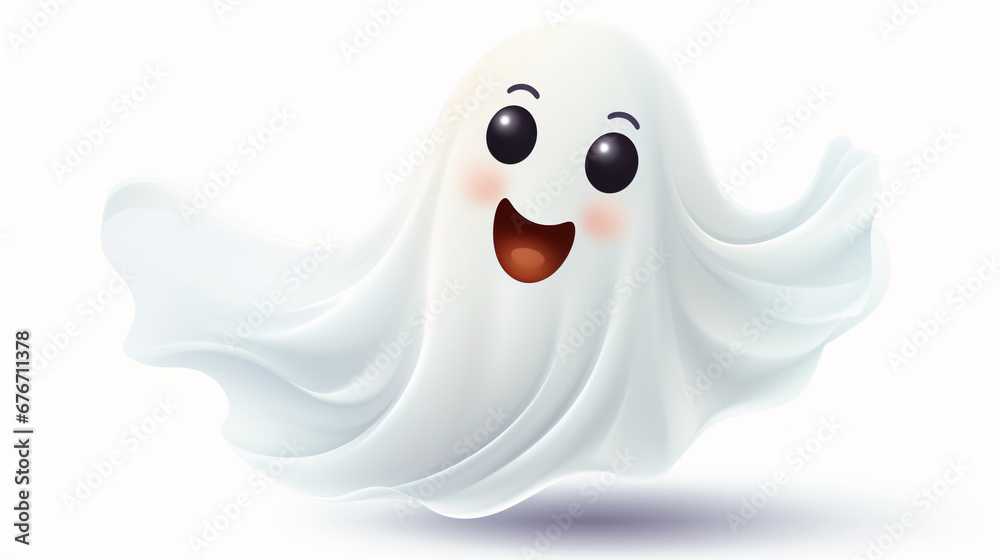 Cute Ghost Clipart isolated on white background Stock Illustration ...