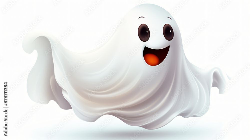 Cute Ghost Clipart isolated on white background Stock Illustration ...
