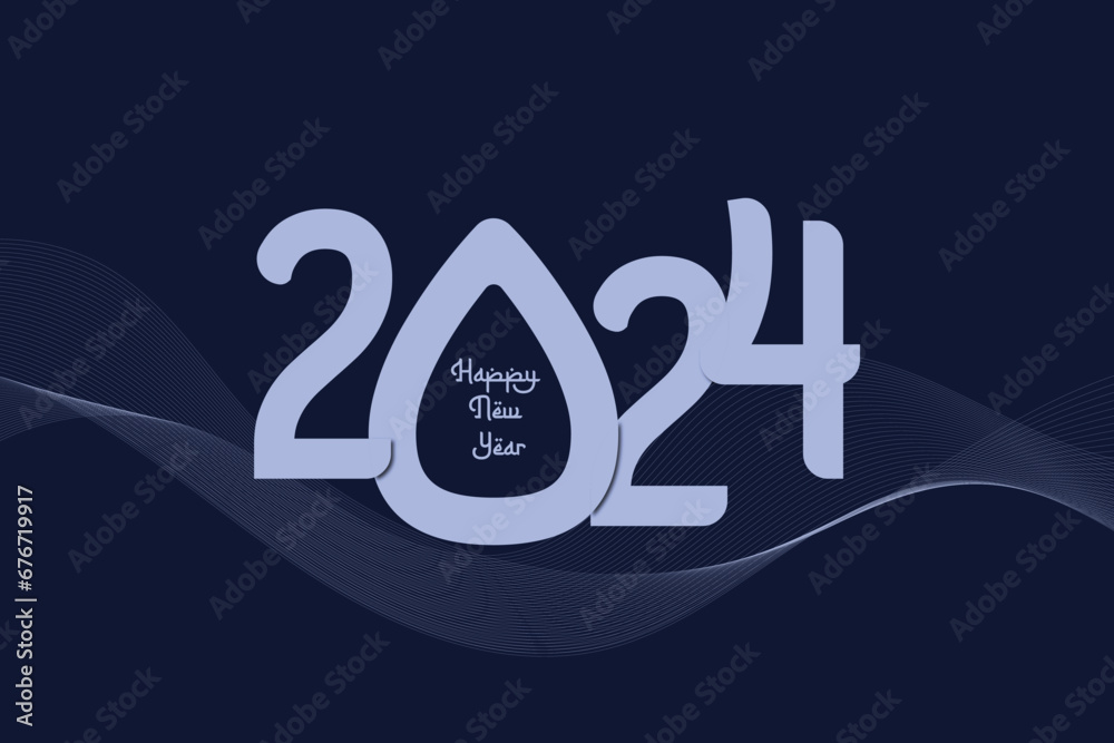 Happy new year lettering. New year 2024 typography vector design ...