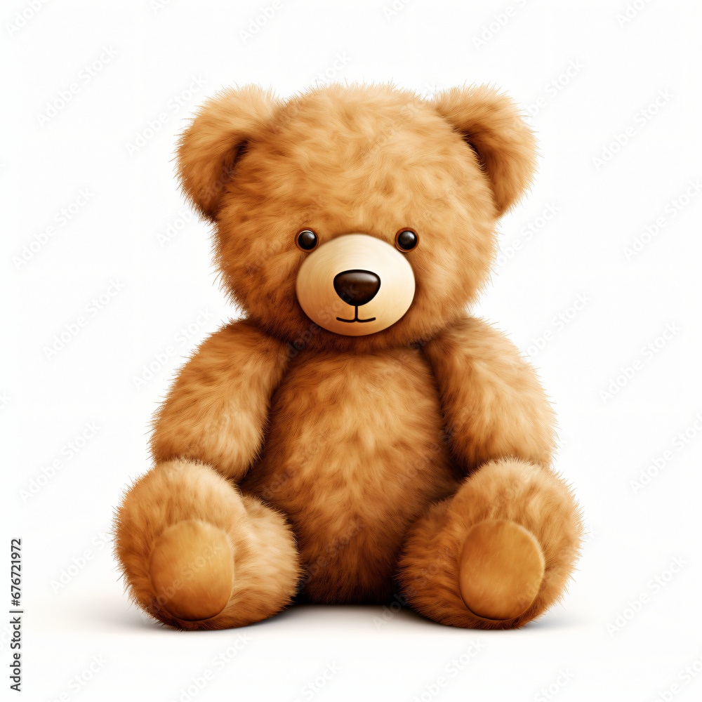 Fluffy Teddy Clipart isolated on white background Stock Illustration ...