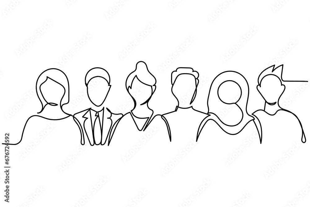 line art of group of people. Human fraternity. Human diversity and ...