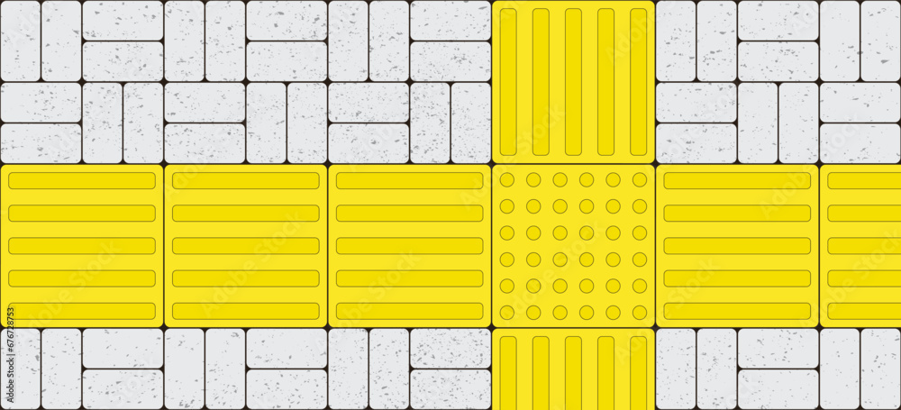 Braille blocks, yellow blocks of tactile paving for blind people ...