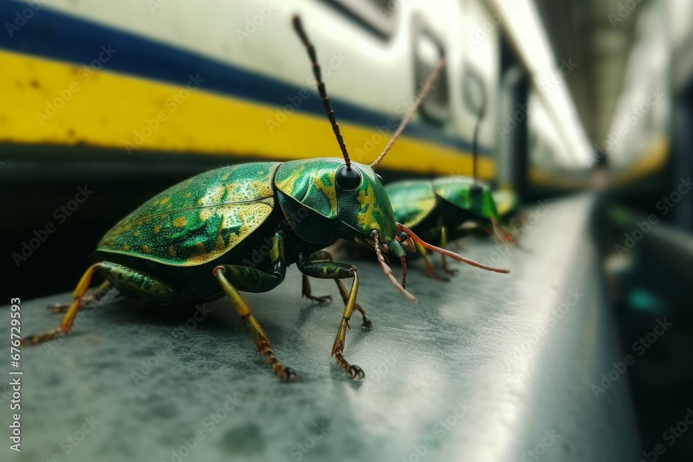 Clop bugs in subway. Macro photo of insect bug body. Generate Ai Stock ...