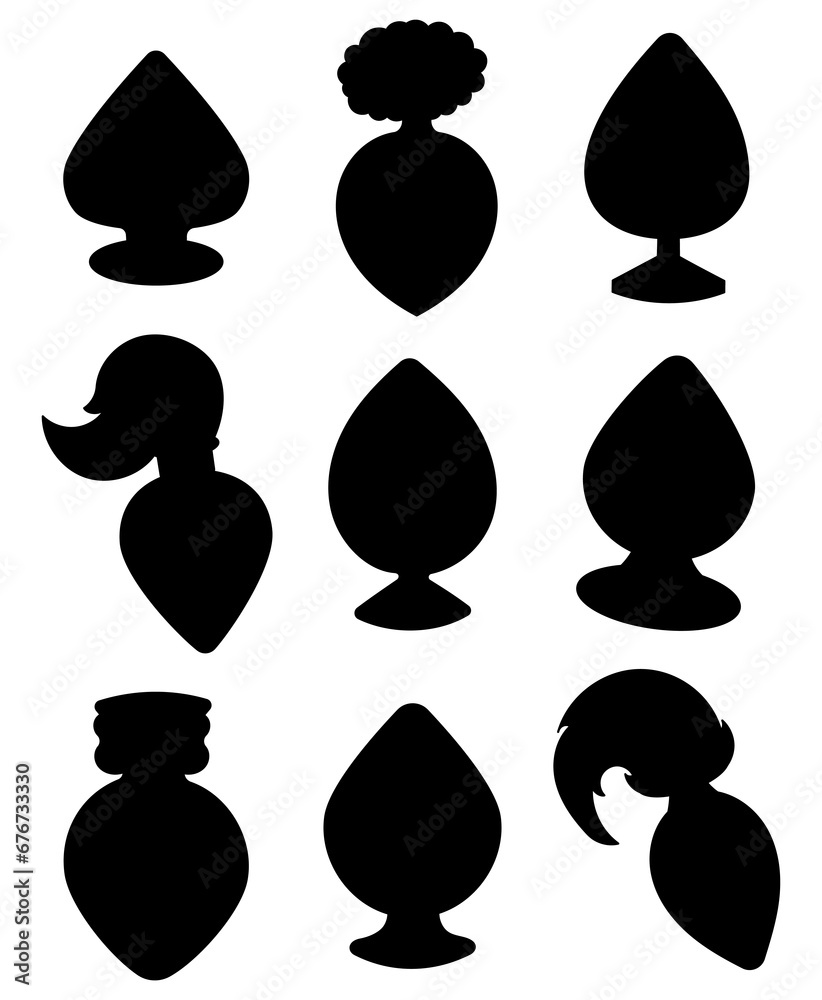 Anal Plugs Adult Toys Silhouette Image Sex Shop Good Vibes Only Hand Drawn Style Vector