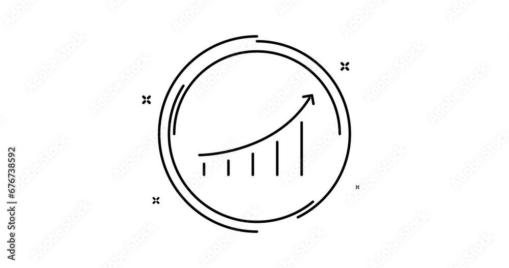growth chart animated outline icon. growth chart rotation appearance 4k ...