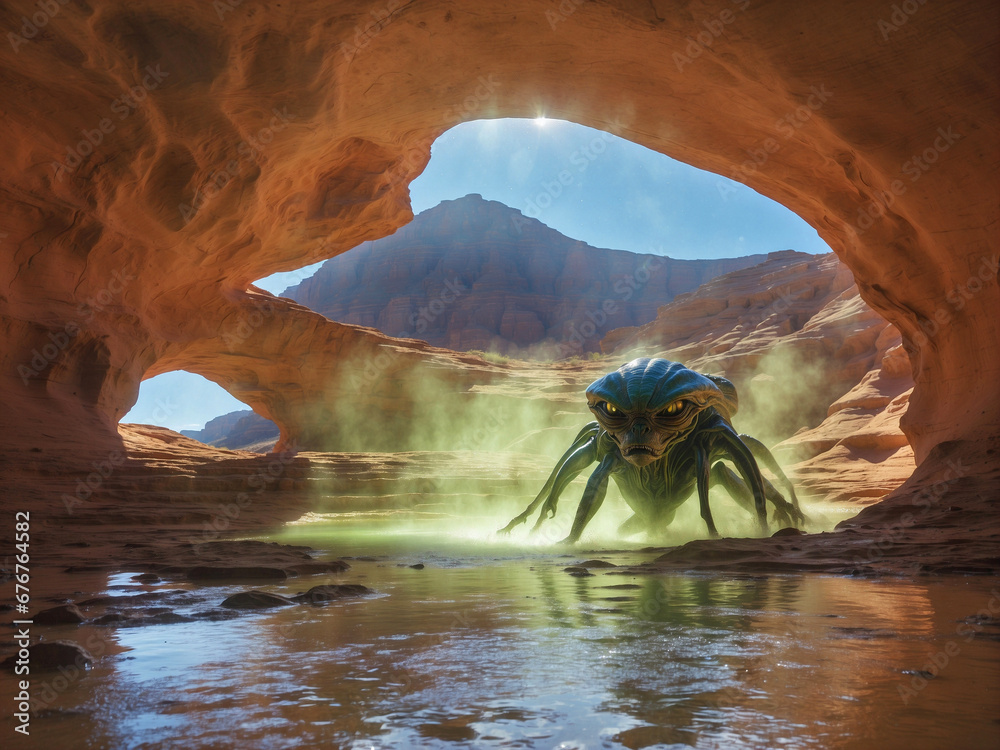 A strange alien creature that came with humanoid aliens in a semi ...