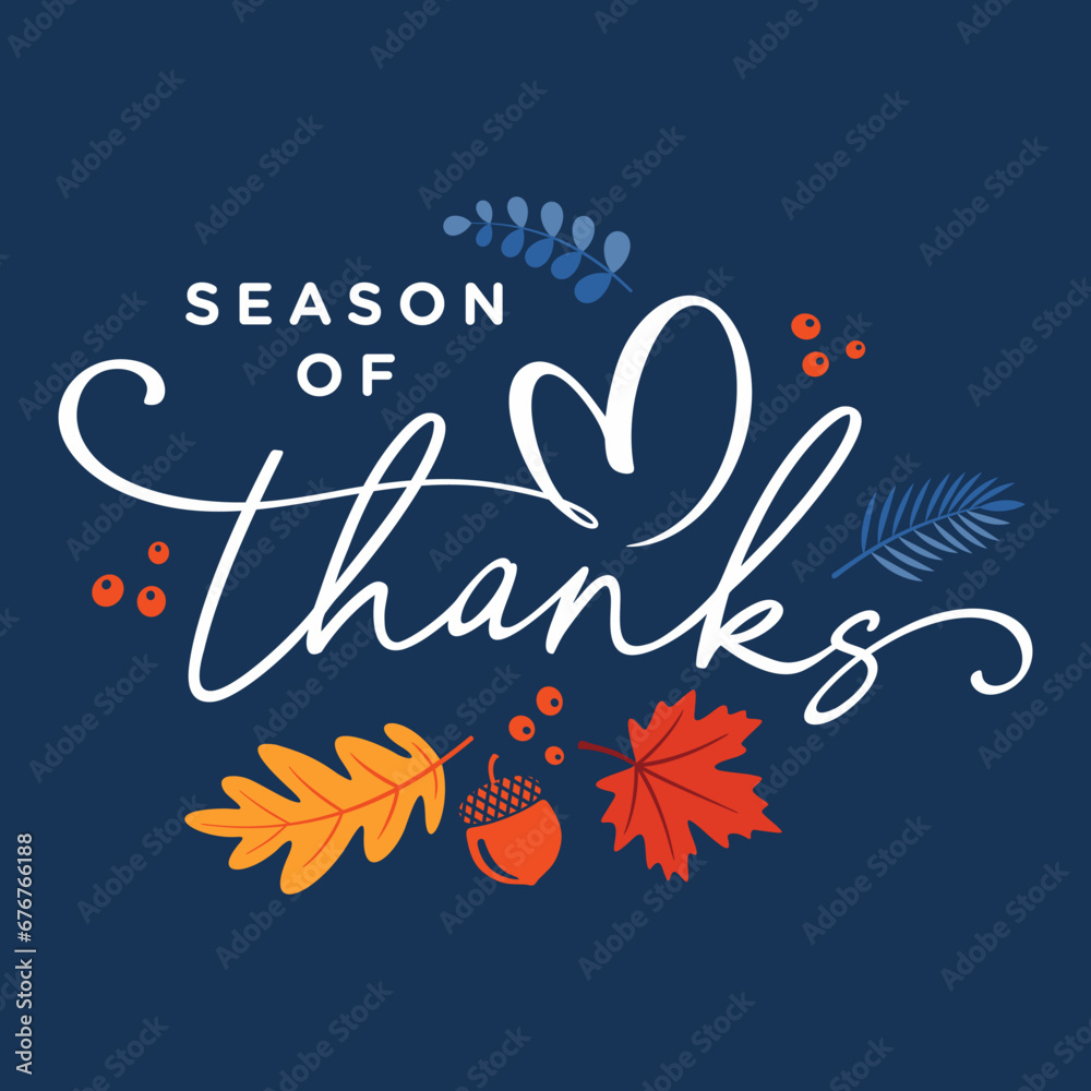 Vetor de Season of thanks, Thanksgiving day invitation, greeting cards ...