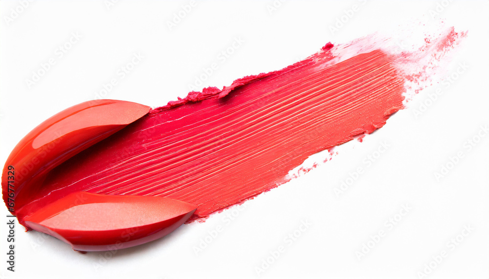 cosmetic lipstick abstract stroke isolated on white background swatch ...