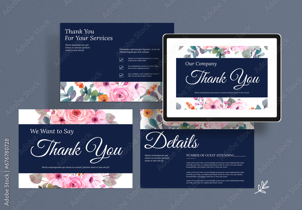 Thank You Card Layout Stock Template | Adobe Stock