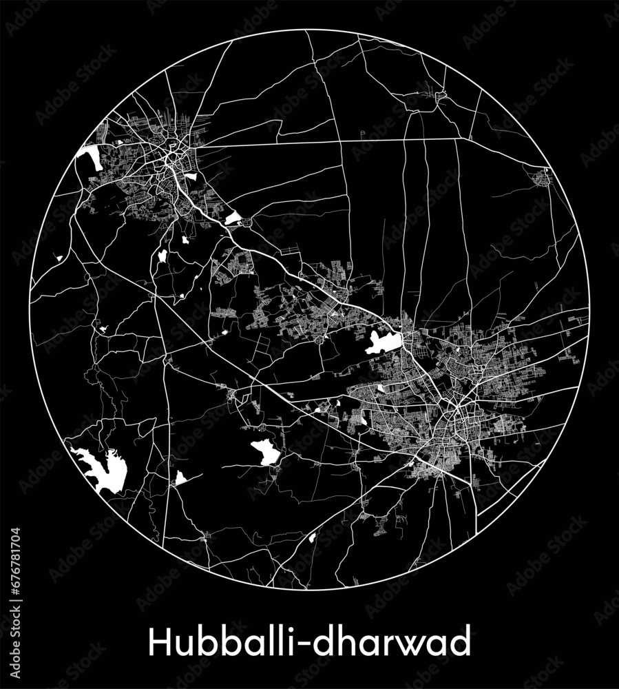City Map Hubballi-dharwad India Asia vector illustration Stock Vector ...