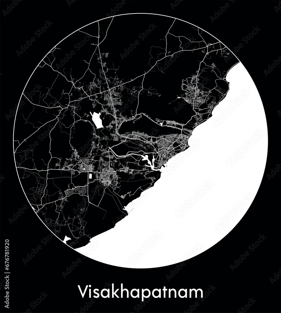 City Map Visakhapatnam India Asia vector illustration Stock Vector ...