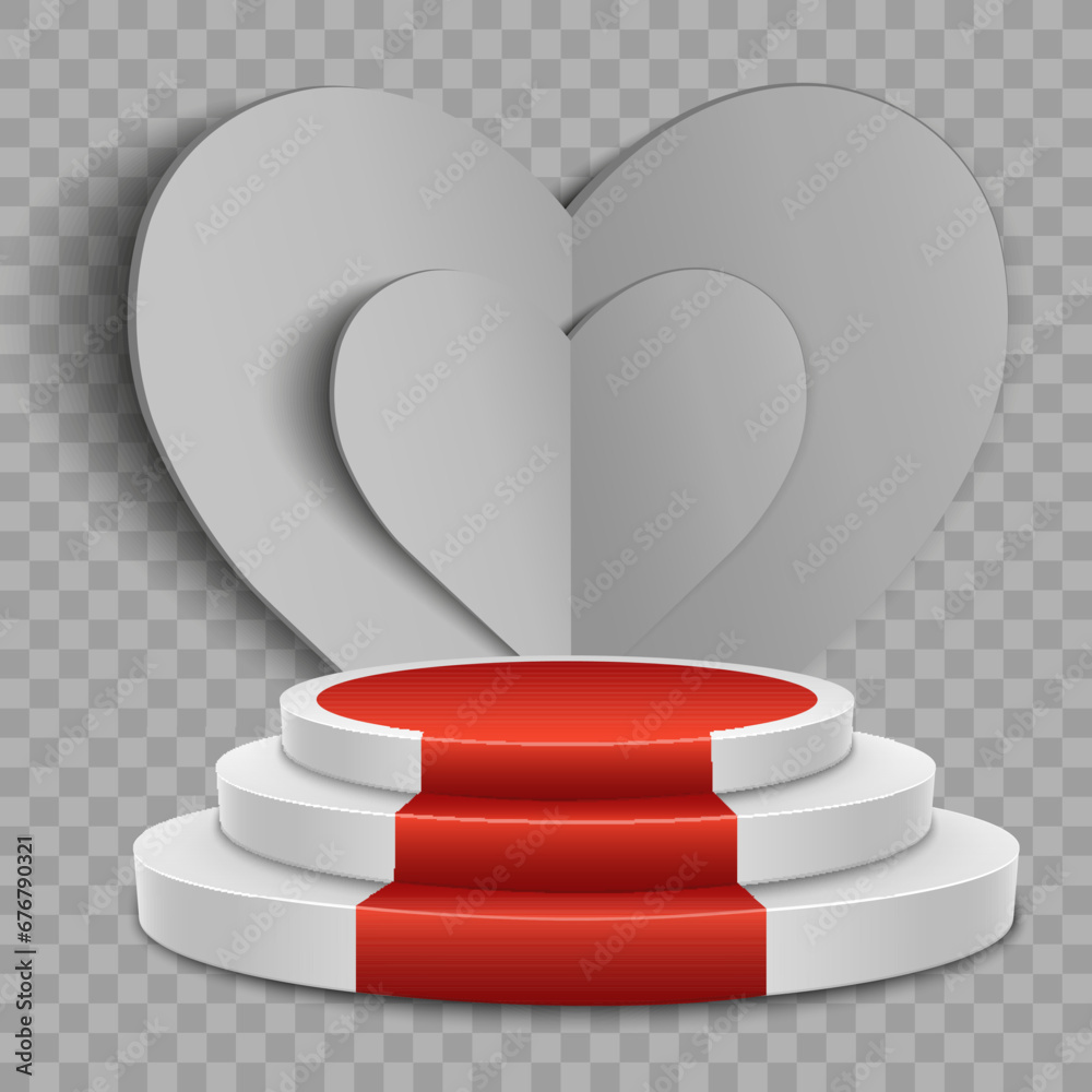 Hearts on a transparent background. Love card. Recognition of ...