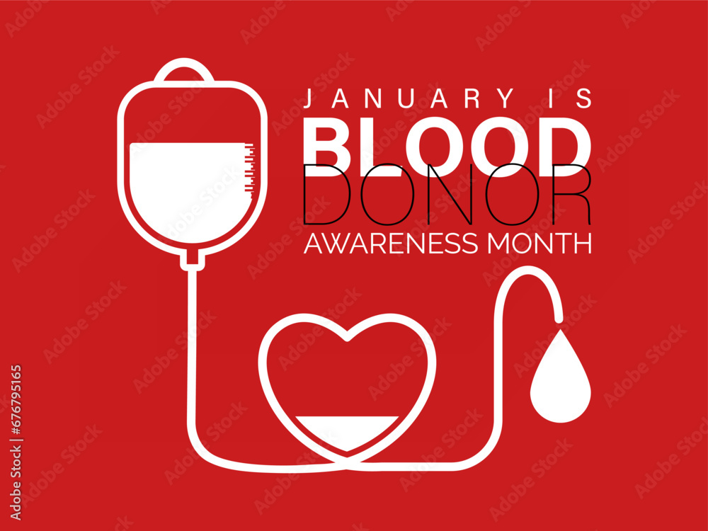 Vector banner template design concept of National Blood Donor Month ...