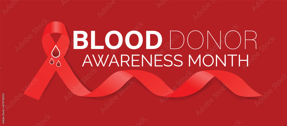 Vector banner template design concept of National Blood Donor Month ...