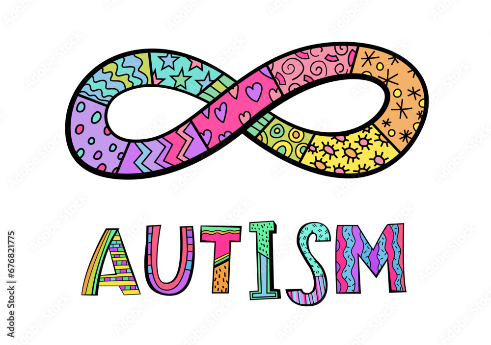 Autism spectrum disorder infinity symbol. Autistic spectrum landscape ...