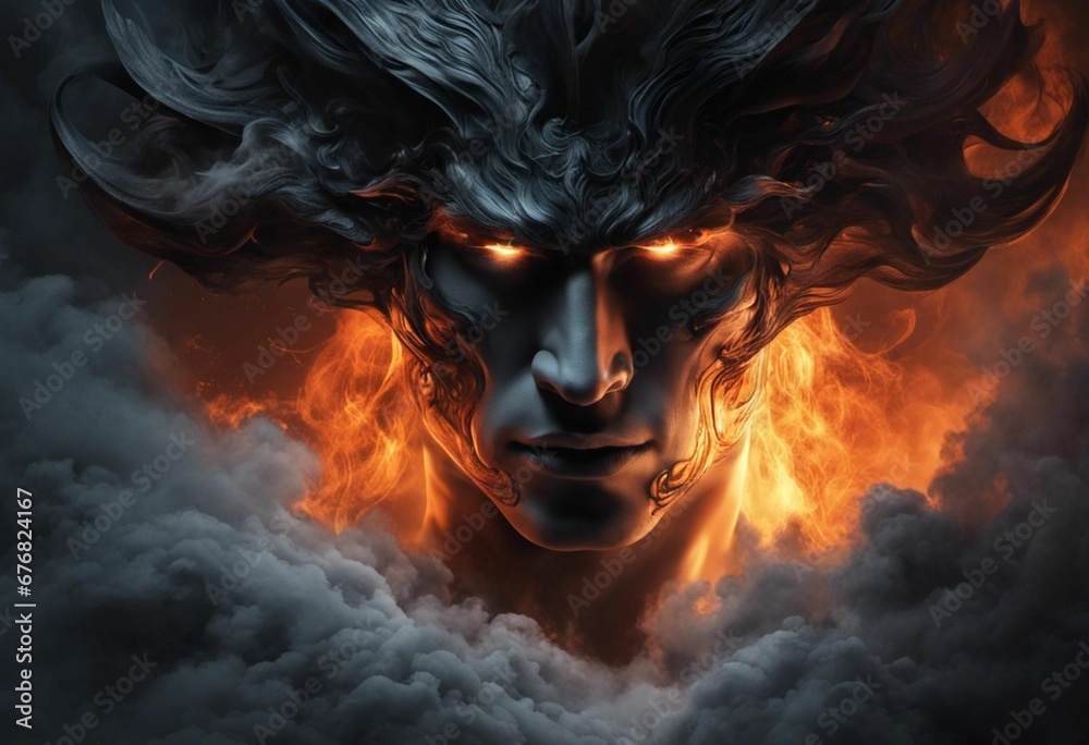 AI generated illustration of a female character with an intimidating ...