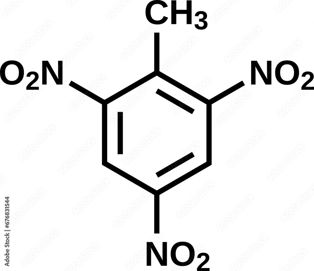 Trinitrotoluene structural formula, vector illustration Stock Vector ...