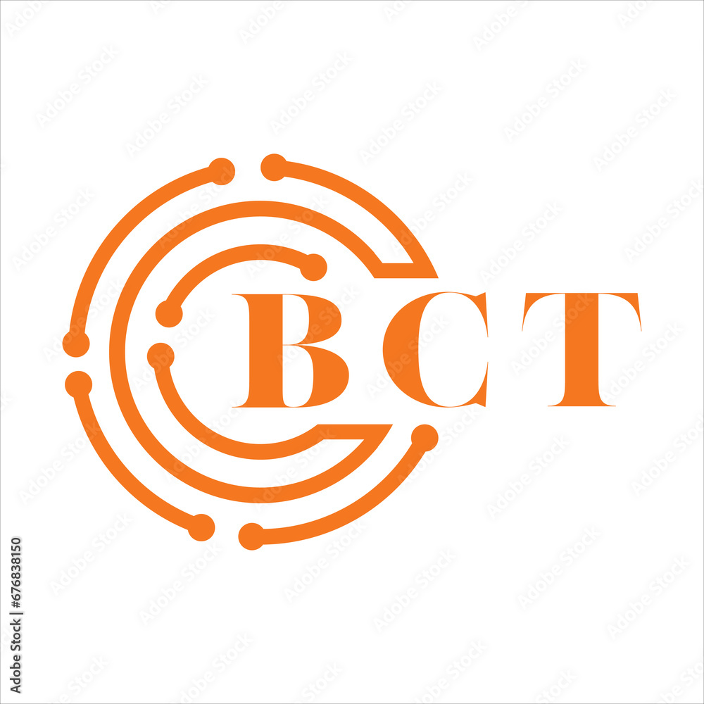 BCT letter design. BCT letter technology logo design on white ...