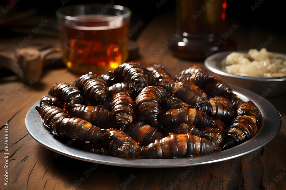 Mopane Worms - Southern Africa - Edible caterpillars of the emperor ...