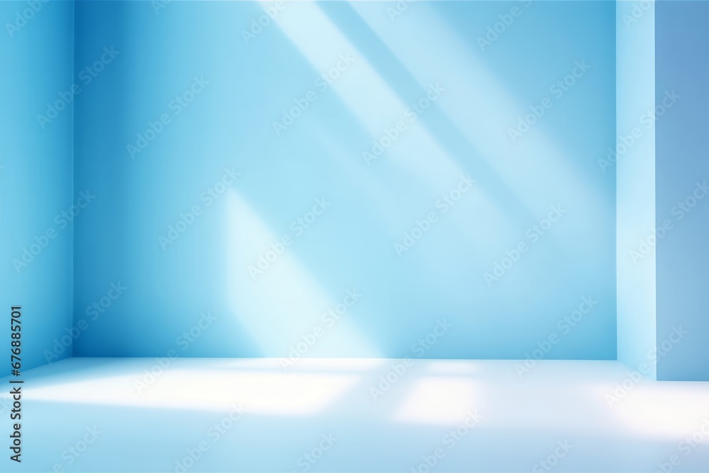 Abstract blue studio background for product presentation. Empty room ...