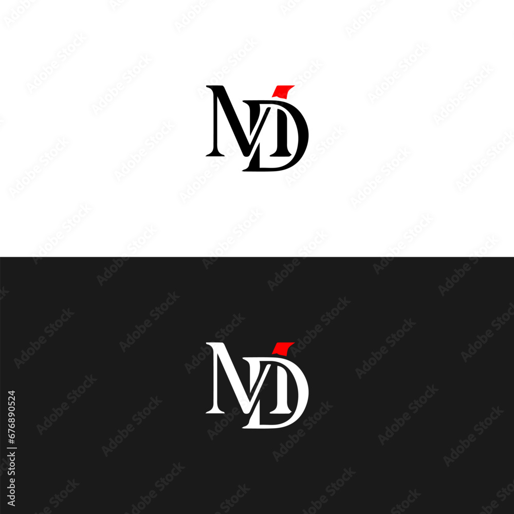 MD logo. M D design. White MD letter. MD, M D letter logo design ...