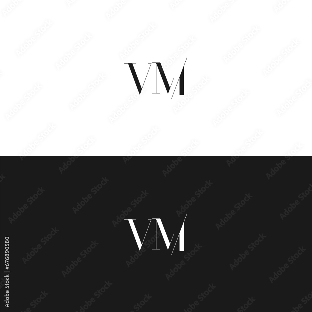 VM logo. V M design. White VM letter. VM, V M letter logo design ...