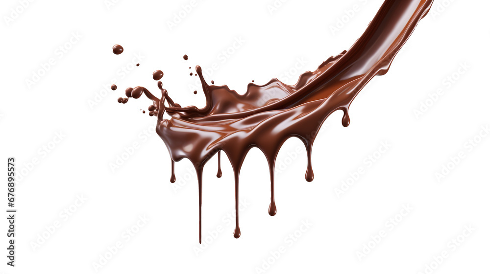 Chocolate dripping splashes on transparent background, image with ...
