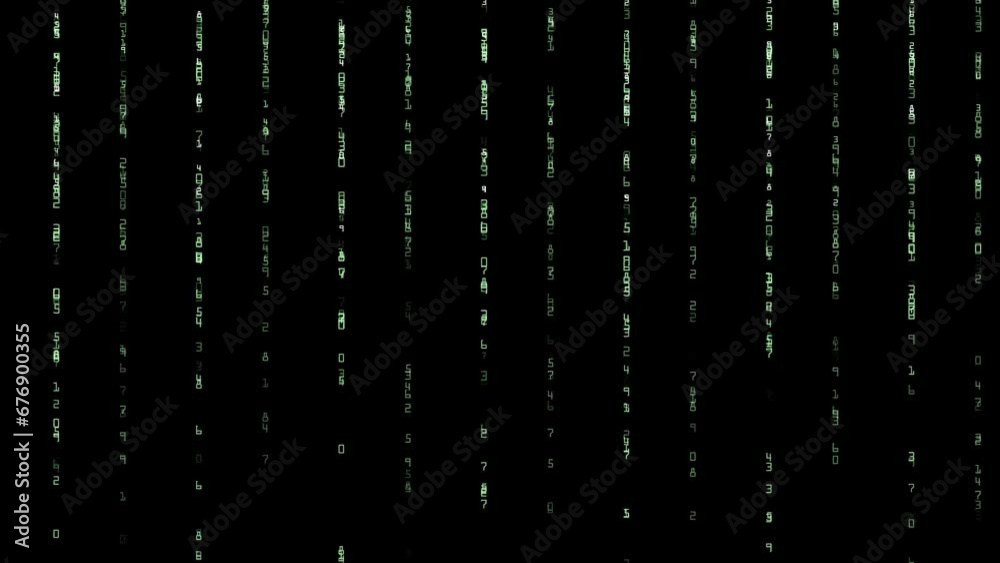 Animated wallpaper of Matrix style numbers falling in columns and ...