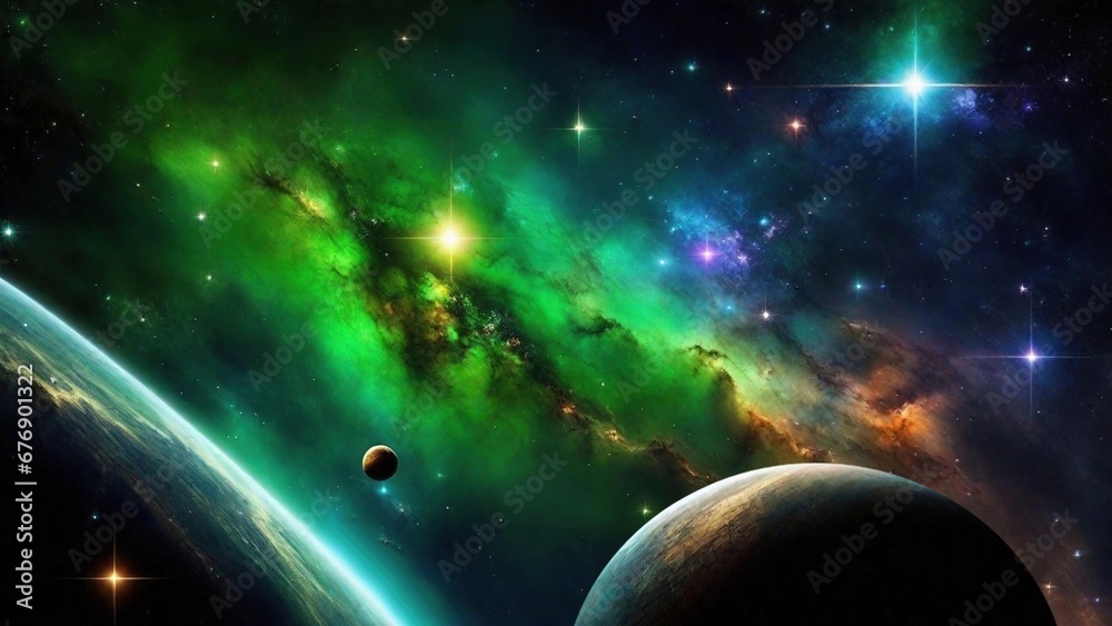 Space. Cosmic art. Galactic art. 4K - 8K - 12K TV. Generative AI. Stock ...