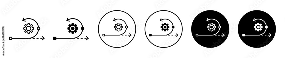 Agile methodology icon. project management in phases with cycle of ...