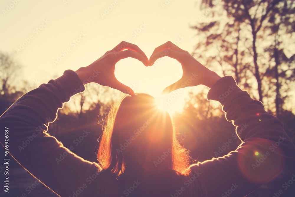 beautiful photo of a couple making heart shapes with their hands toned ...