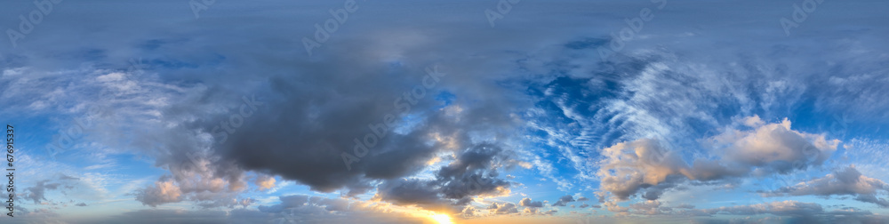 360 VR 2:1 equirectangular sunset sky background overlay. Ideal for 360 ...