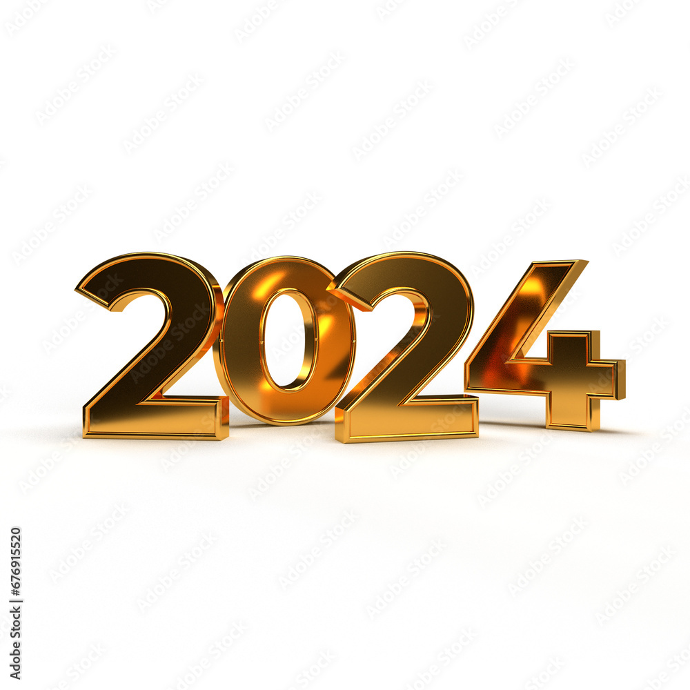 Happy new year 2024 golden 3d numbers with Happy New Year 2024 Golden 3d Numbers With Luxury ...