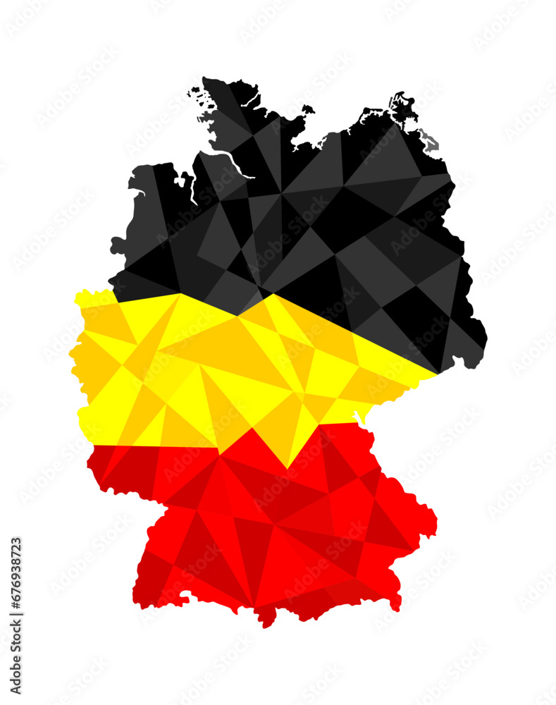 Germany map flag vector silhouette illustration isolated on white ...