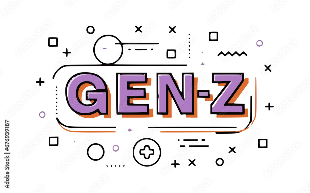 Modern GENZ Graphic Emblem for Trendy Apparel Design, Contemporary ...