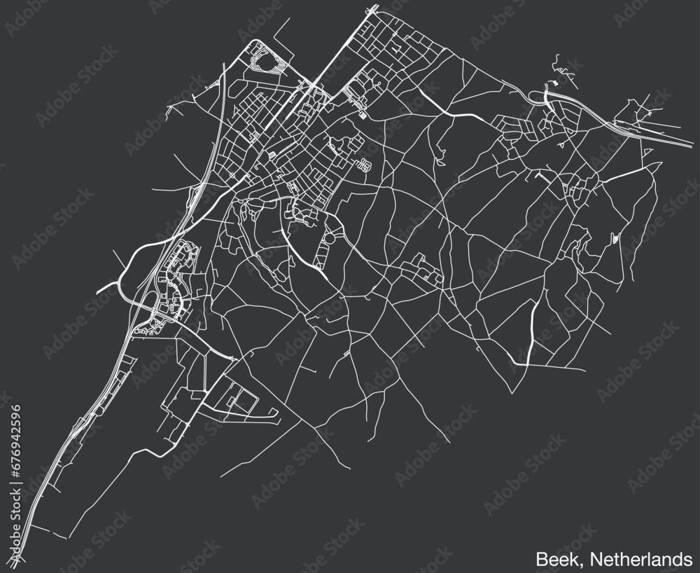 Detailed hand-drawn navigational urban street roads map of the Dutch ...