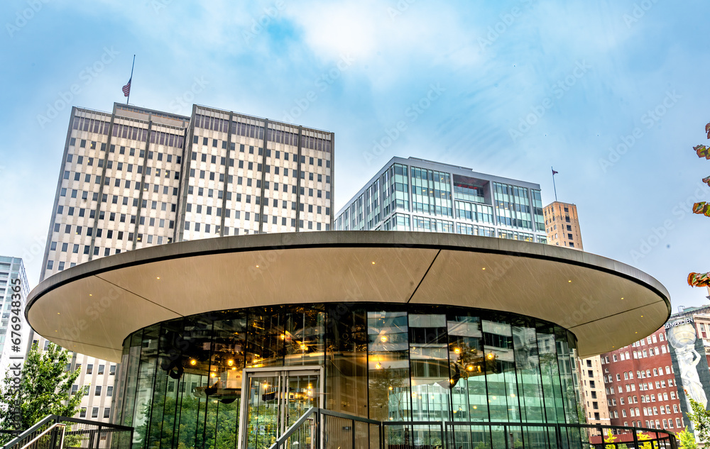 Philadelphia, PA – US – Oct 14, 2023 View of the two story circular ...