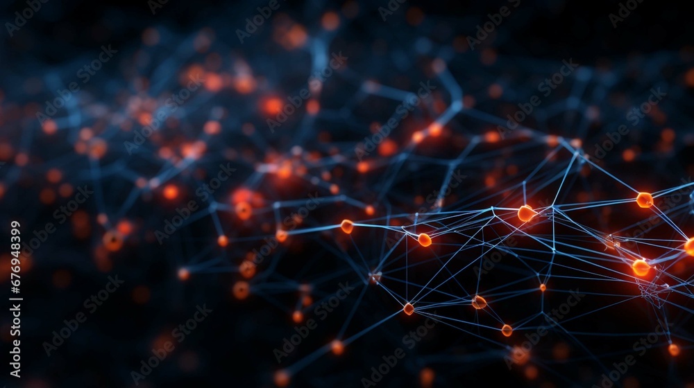 AI Neural Nets. Futuristic Background of Artificial Intelligence Neural ...