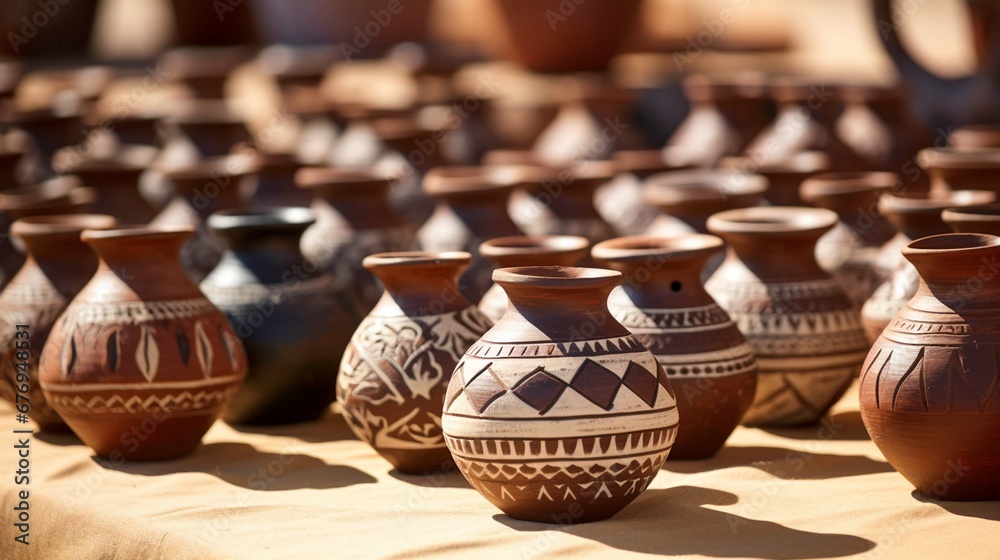 Omani Souvenirs. Hand Made Pottery in Nizwa Market. Clay Jars at the ...