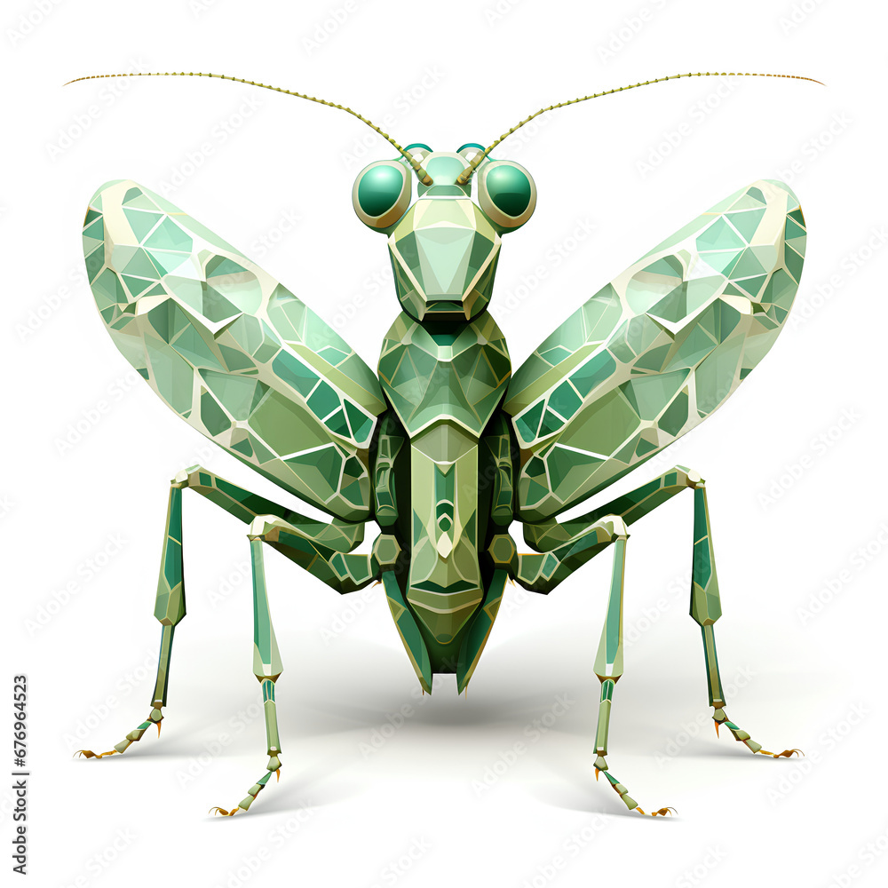 praying mantis, very detailed, 3D, ultra-realistic, surrealistic, hyper ...