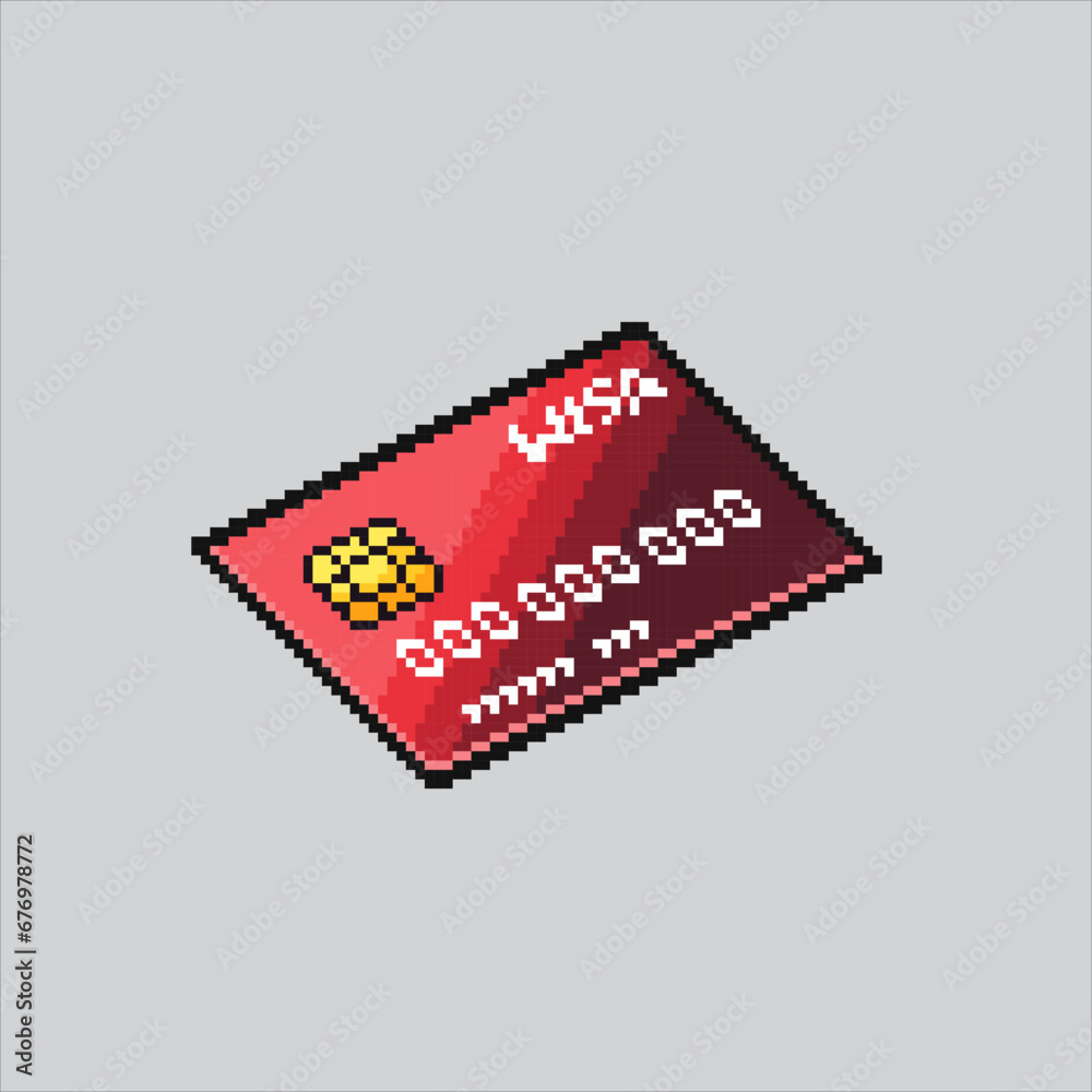 Pixel art illustration Card. Pixelated Card. Card shopping pixelated ...