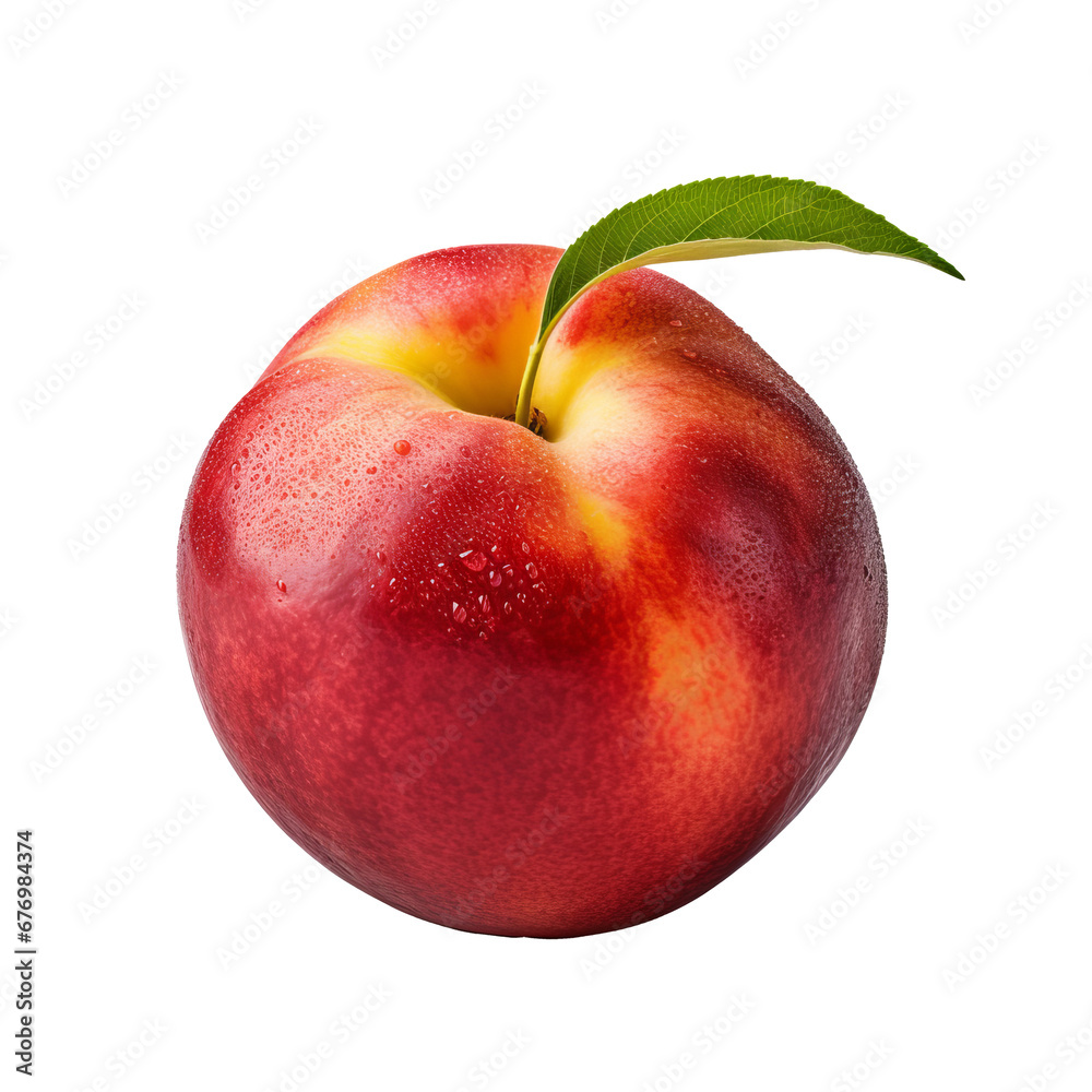 Nectarine fruit depicted in full, with vibrant color and texture ...