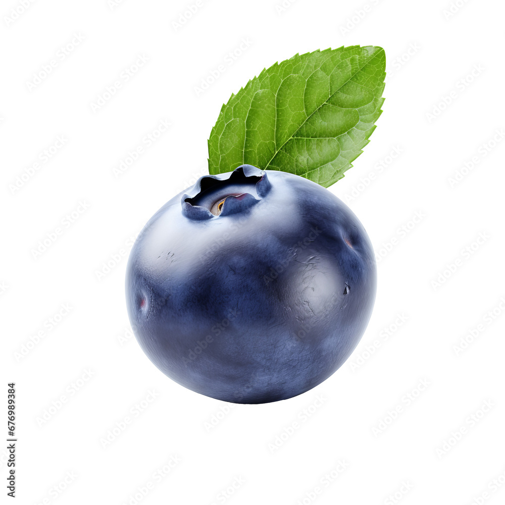 Blueberry with a full-body depiction against a transparent backdrop ...