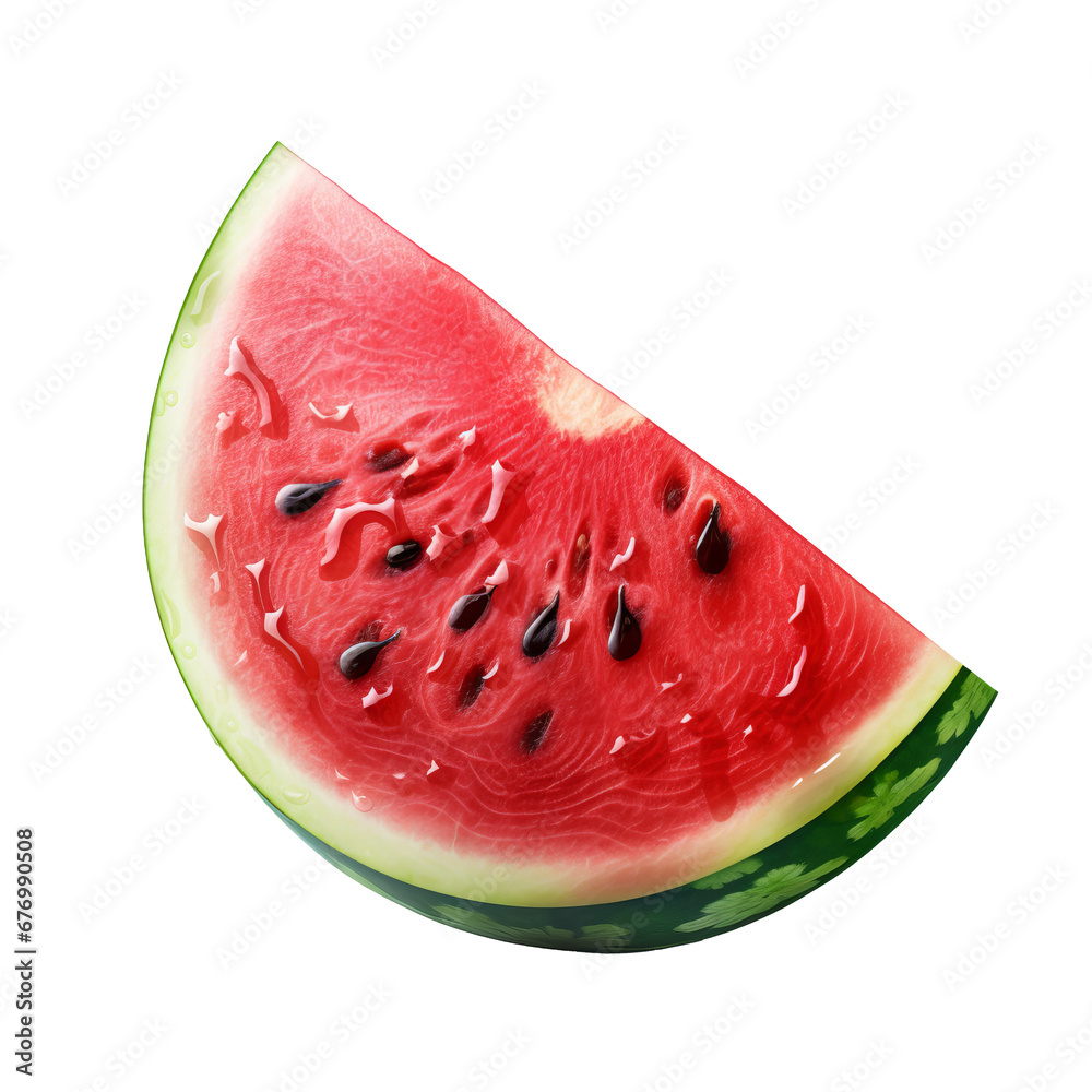 Watermelon with its entire structure shown clearly, without backdrop ...