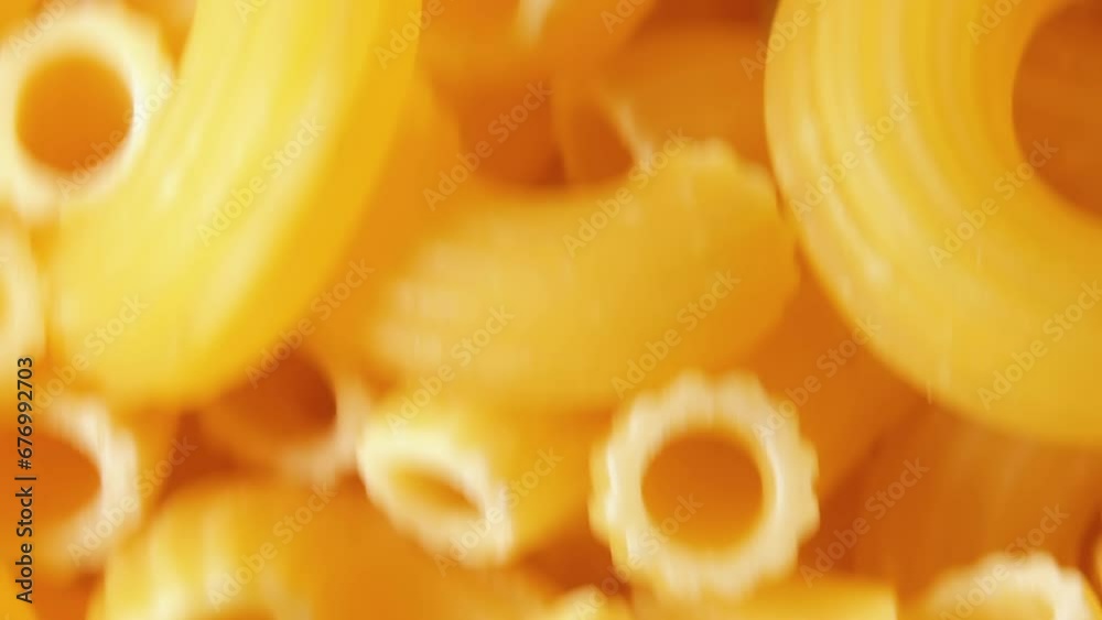 Uncooked Chifferi Rigati Pasta - Top View, Close-Up. Fat and Unhealthy ...