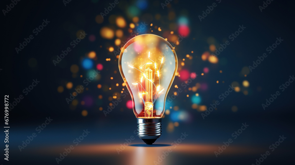 a light bulb in front of colorful lights, An Electric Ballet of Light ...